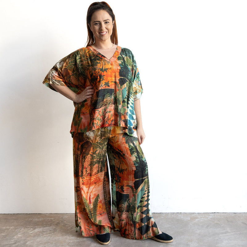Silky Boxy Top by Orientique Australia - Vintage Tropical - 72567 – KOBOMO