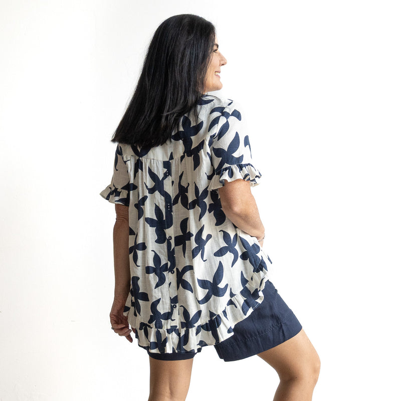 Chic Ruffle Hem Blouse by Orientique Australia - Nazca - 42191 – KOBOMO