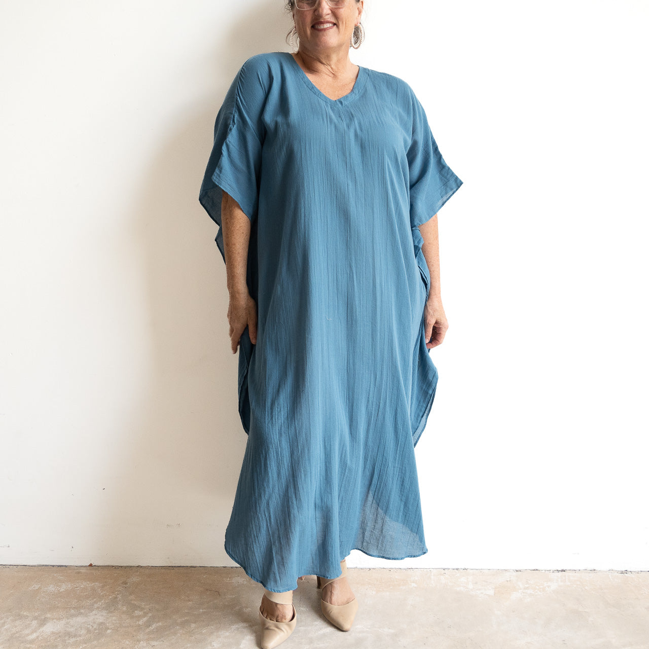 Gone Cruising Cotton Kaftan Maxi Dress – KOBOMO