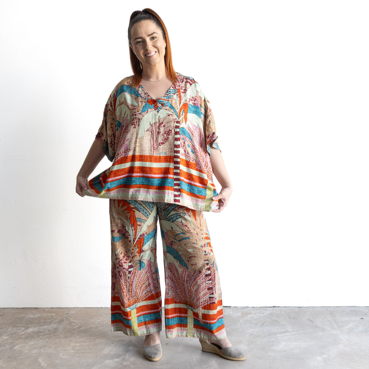 Wide-leg Summer Pant by Orientique Australia - Ponta Verde - 4661 – KOBOMO