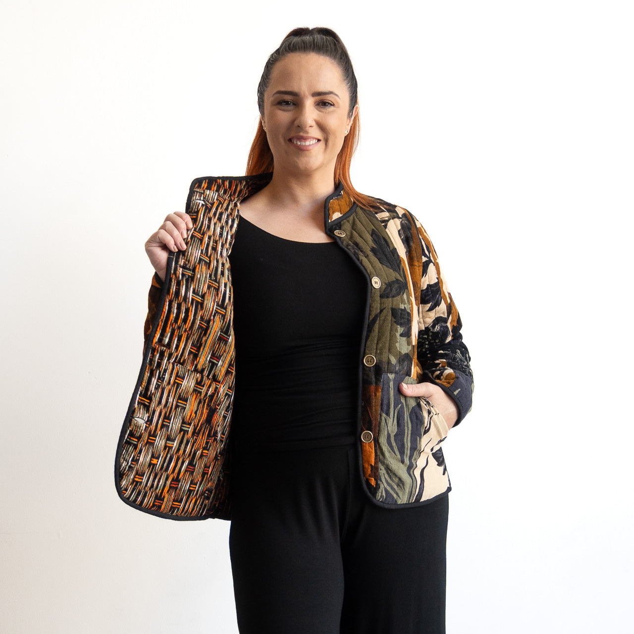 Reversible Quilted Jacket by Orientique - Dagomba - 32462 – KOBOMO